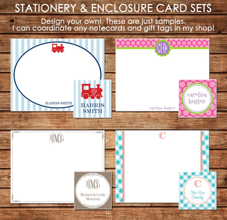 Personalized Stationery Note Cards With Coordinating Gift Tags - Etsy