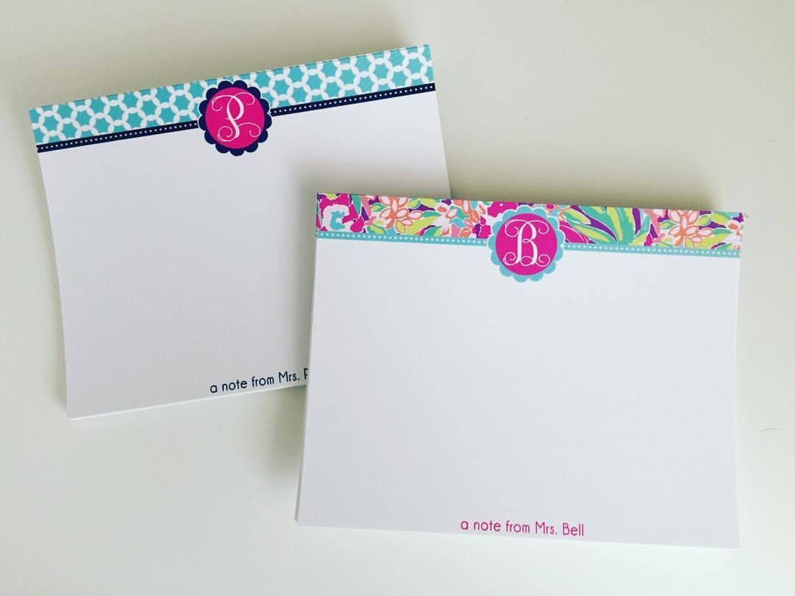 Personalized Girl Flat Notes Notecards Stationery with | Etsy