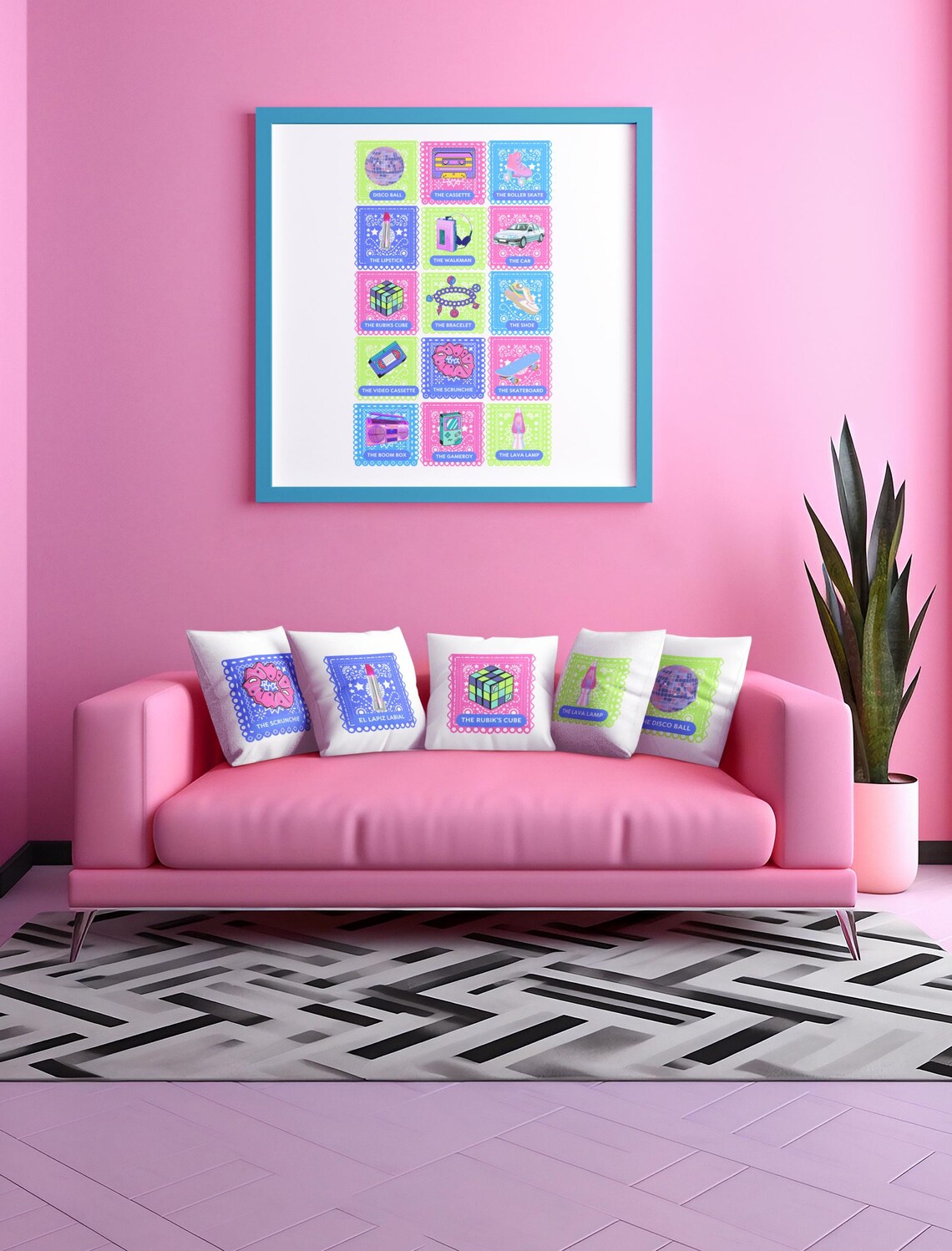 Retro 80s Loteria-inspired Poster | Digital Download | Bilingual ...