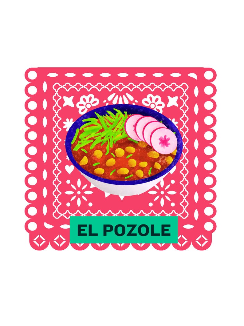 El Pozole Mexican Banner Loteria-style Wall Decor – 18x24 Kitchen ...