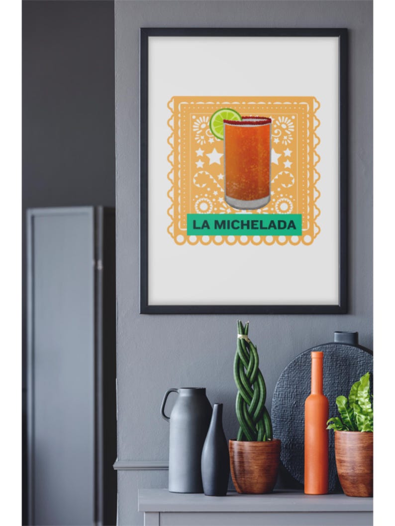 La Michelada Loteria Inspired Mexican Poster, Refreshing Wall Art ...