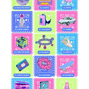 Retro 80s Loteria-inspired Poster | Digital Download | Bilingual ...