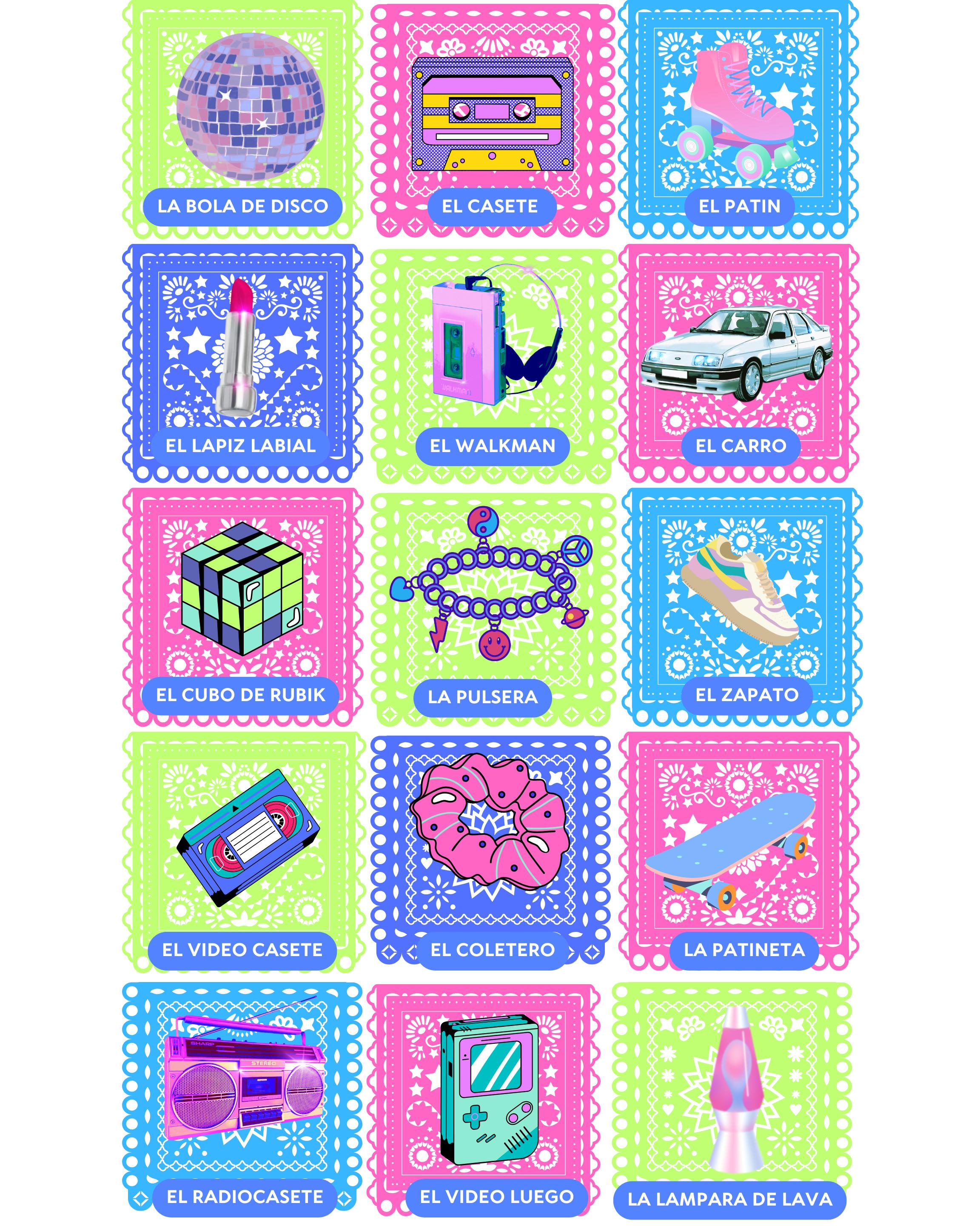 Retro 80s Loteria-inspired Poster | Digital Download | Bilingual ...