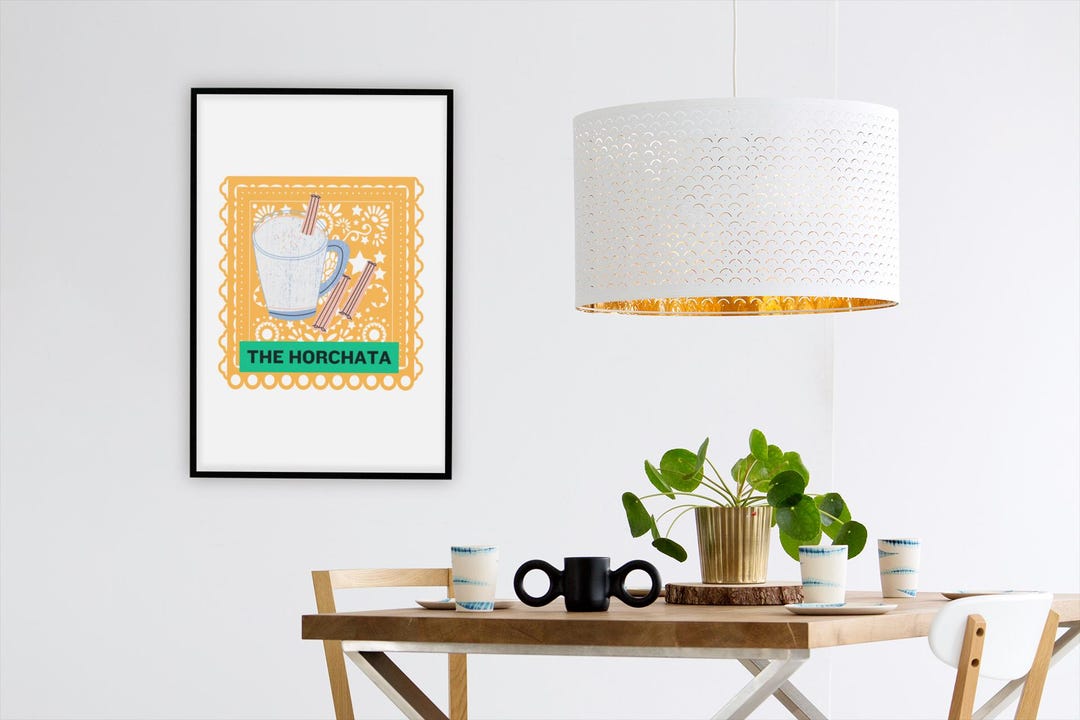 El Horchata Loteria Inspired Mexican Banner, Thirst-quenching Wall Art ...