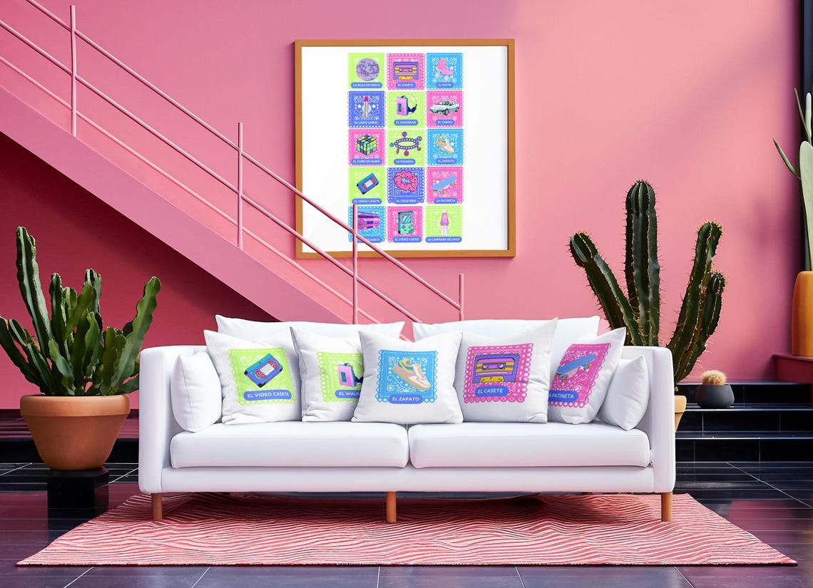 Retro 80s Loteria-inspired Poster | Digital Download | Bilingual ...