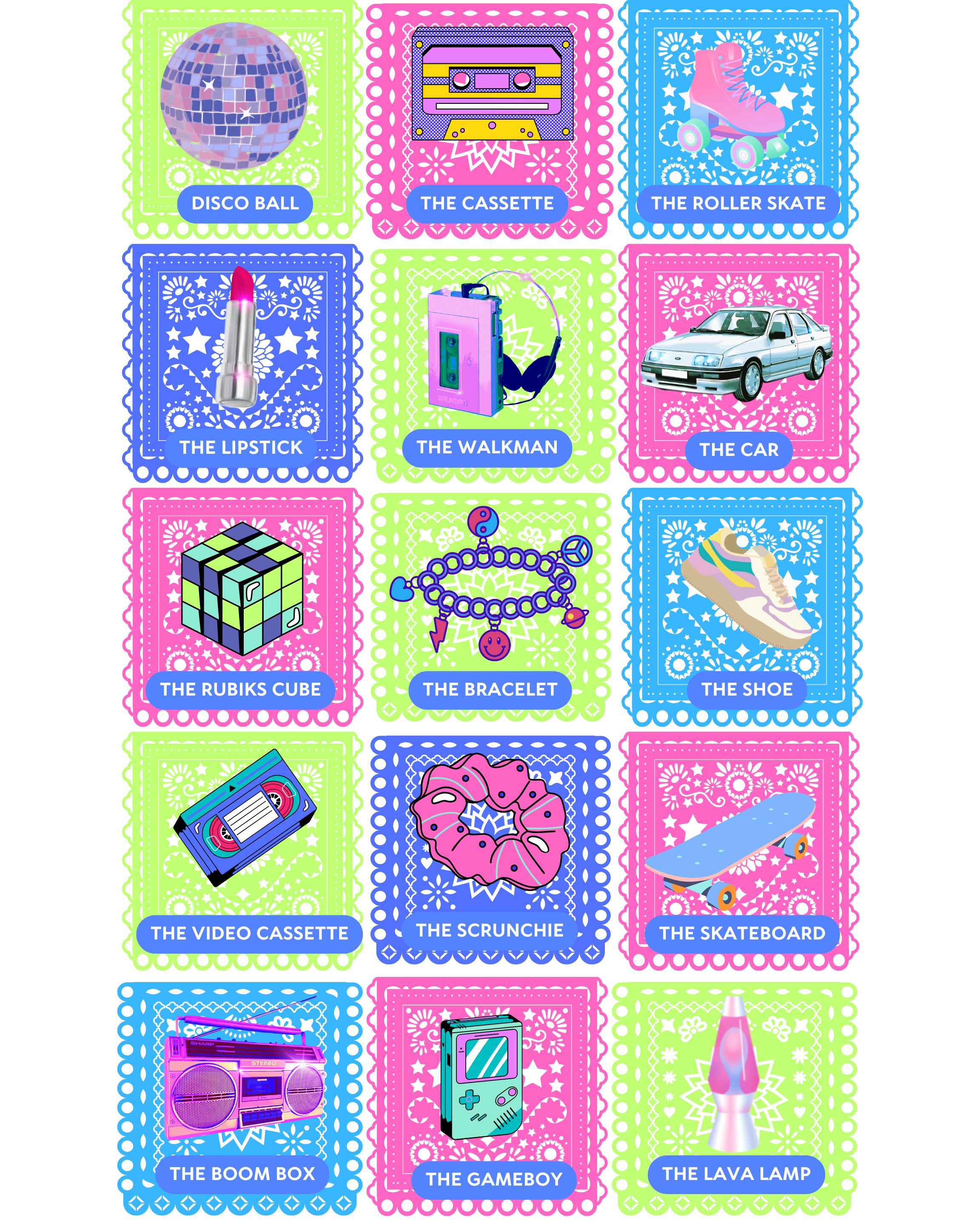 Retro 80s Loteria-inspired Poster | Digital Download | Bilingual ...