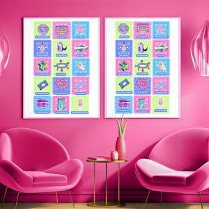 Retro 80s Loteria-inspired Poster | Digital Download | Bilingual ...