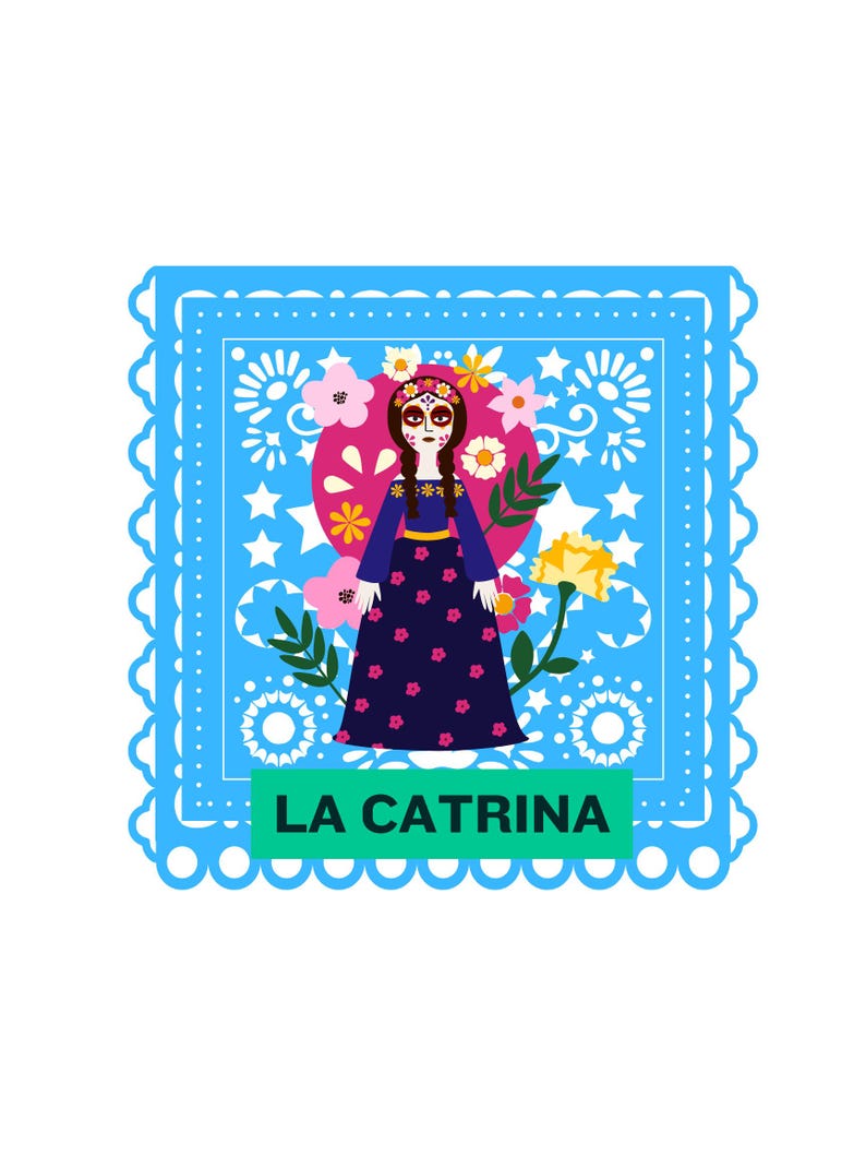La Catrina – the Dapper Skeleton Mexican Banner Loteria-style Poster ...