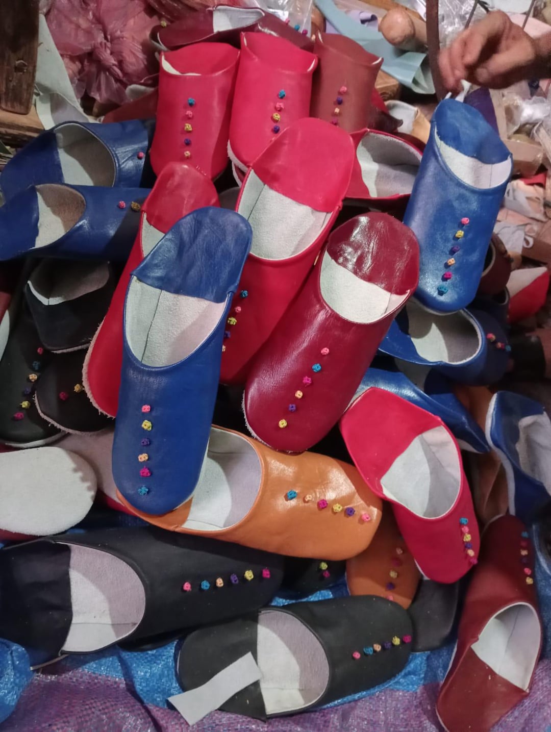 Embroidered Moroccan Babouches – Handmade Leather Slippers for Women ...