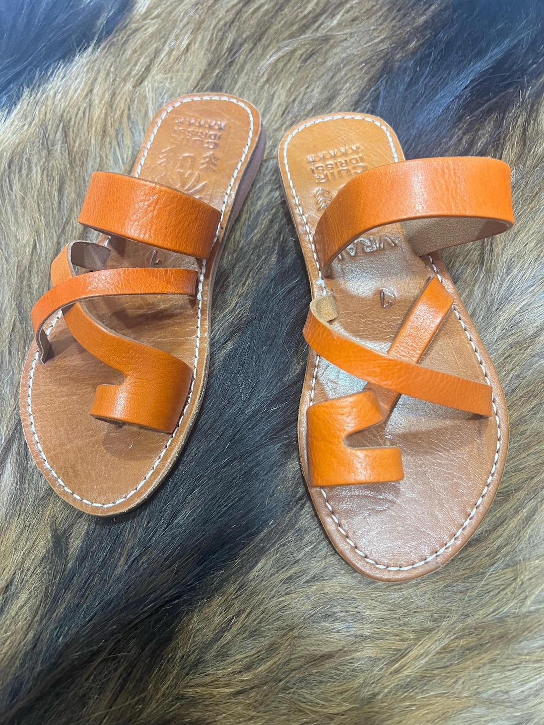 Handmade Moroccan Leather Sandals for Women – Orange Summer Sandals ...