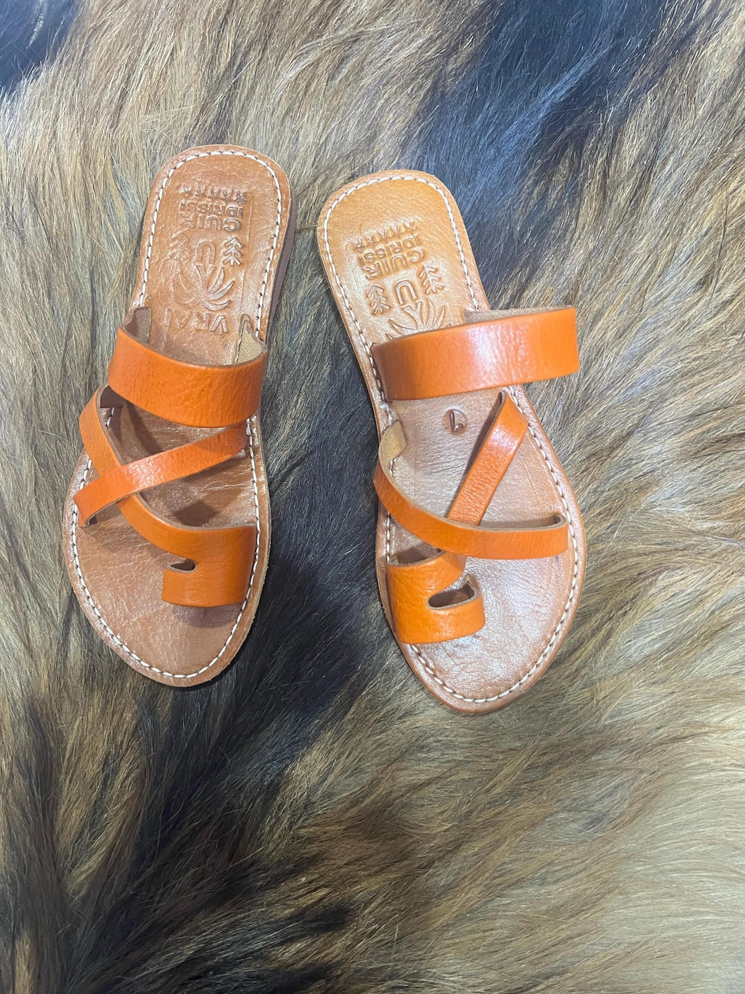Handmade Moroccan Leather Sandals for Women – Orange Summer Sandals ...
