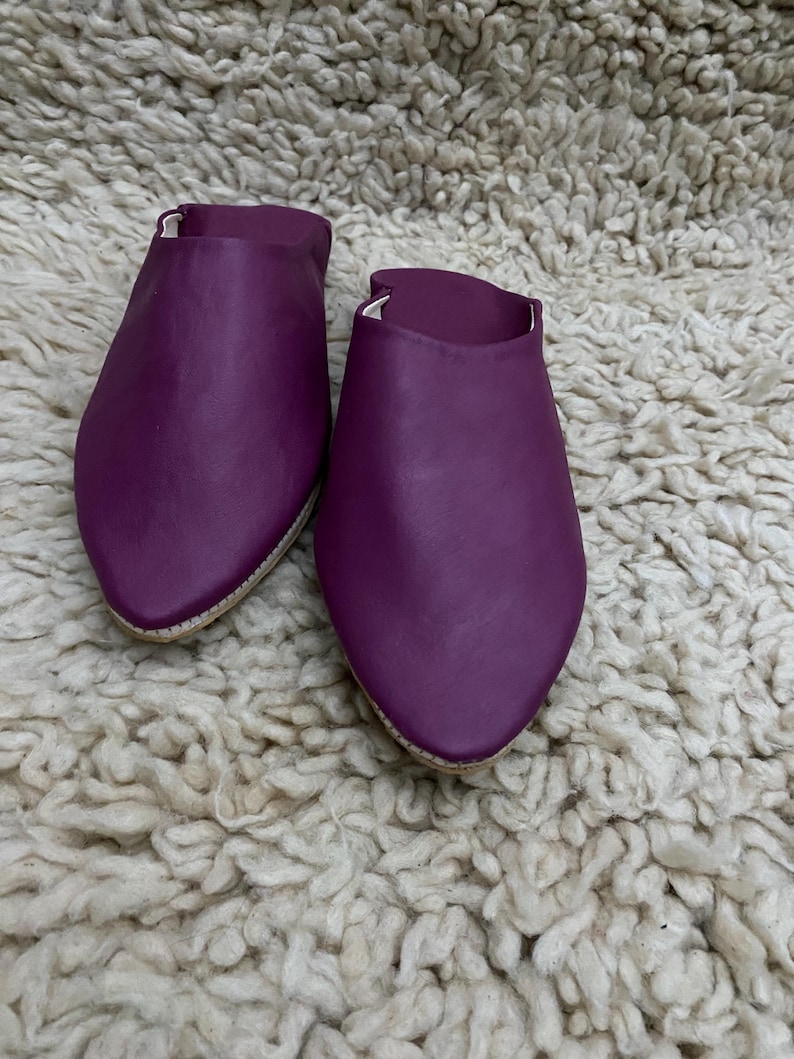 Handmade Moroccan Leather Babouches | Unisex Minimalist Slippers ...