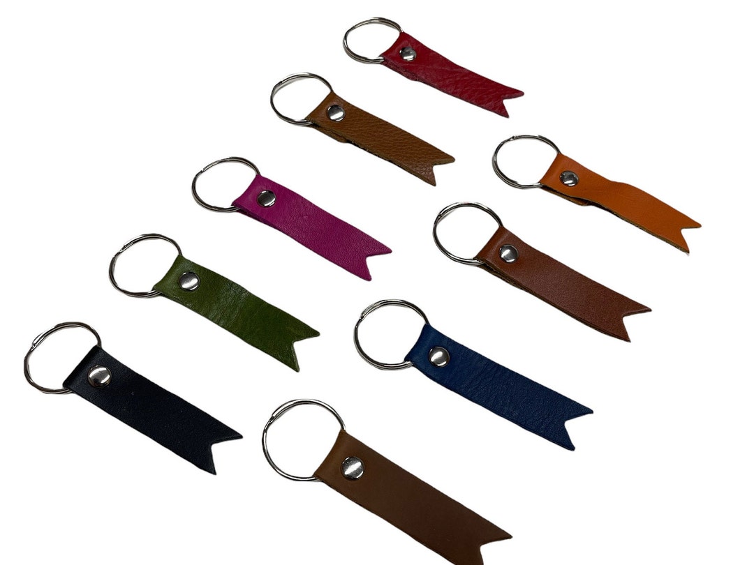 Zipper Pull Leather Keychain - Etsy