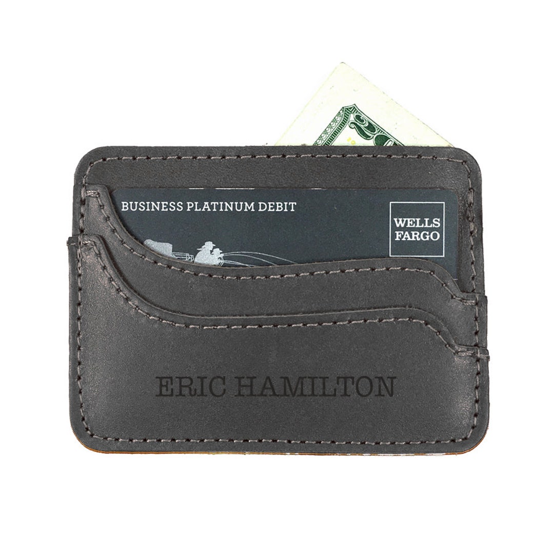 Personalized Credit Card Holder - Engraved Leather Wallet - Free ...