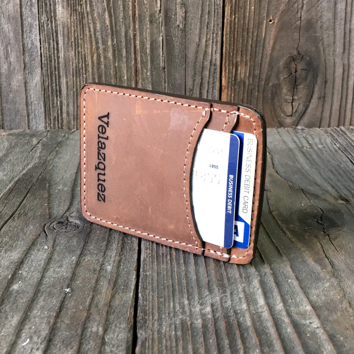 Cash Band Credit Card Holder Personalized Wallet Slim - Etsy