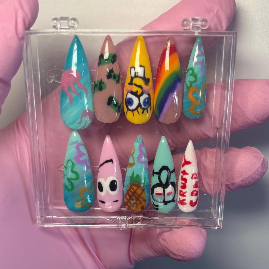 Spongebob Press on Nails - Etsy