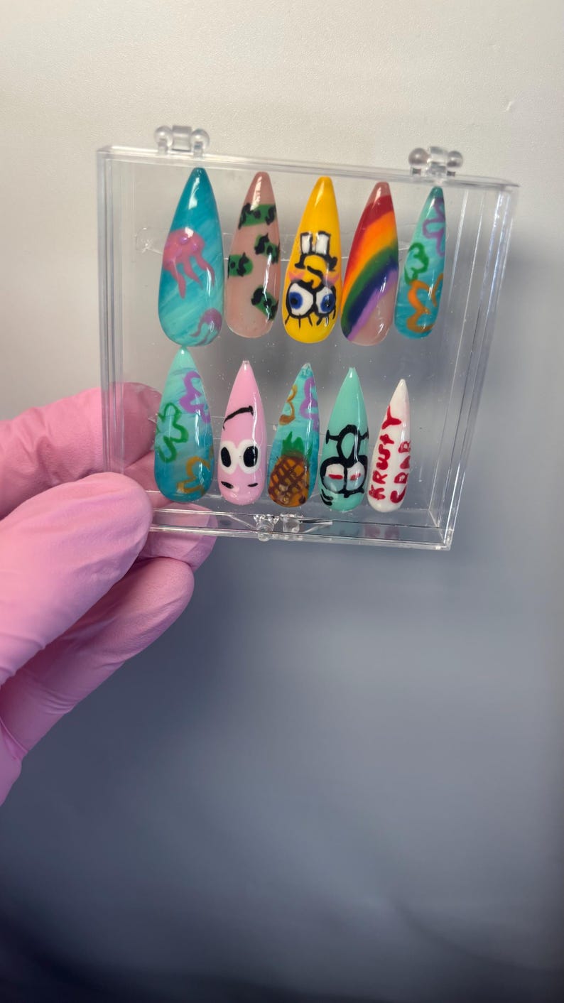 Spongebob Press on Nails - Etsy