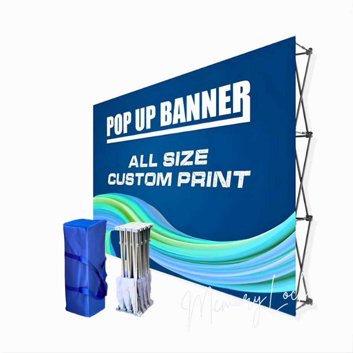 Exhibition Wall Banner Stand Mockup – Cloth Display Stand 3D Render ...