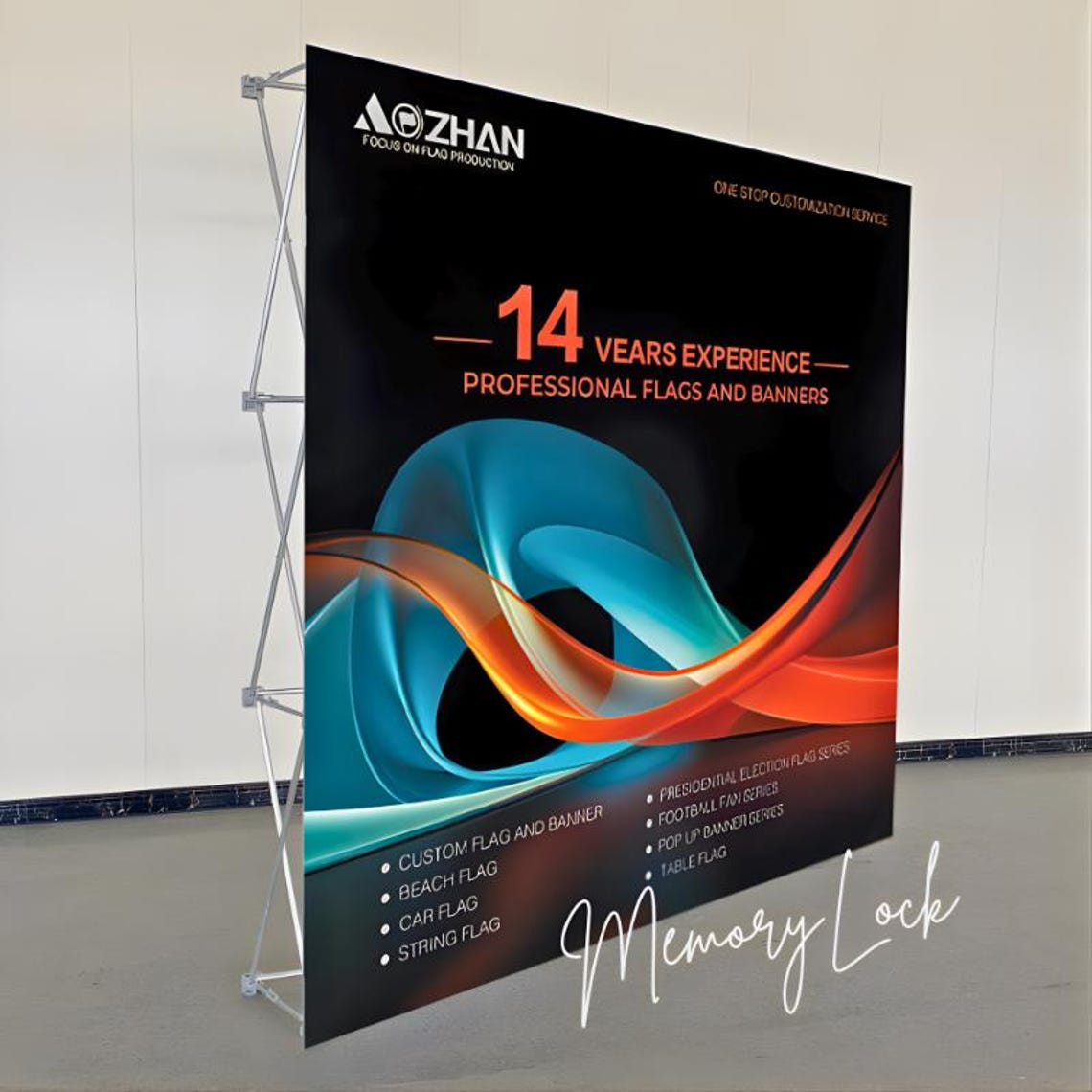 Exhibition Wall Banner Stand Mockup – Cloth Display Stand 3D Render ...
