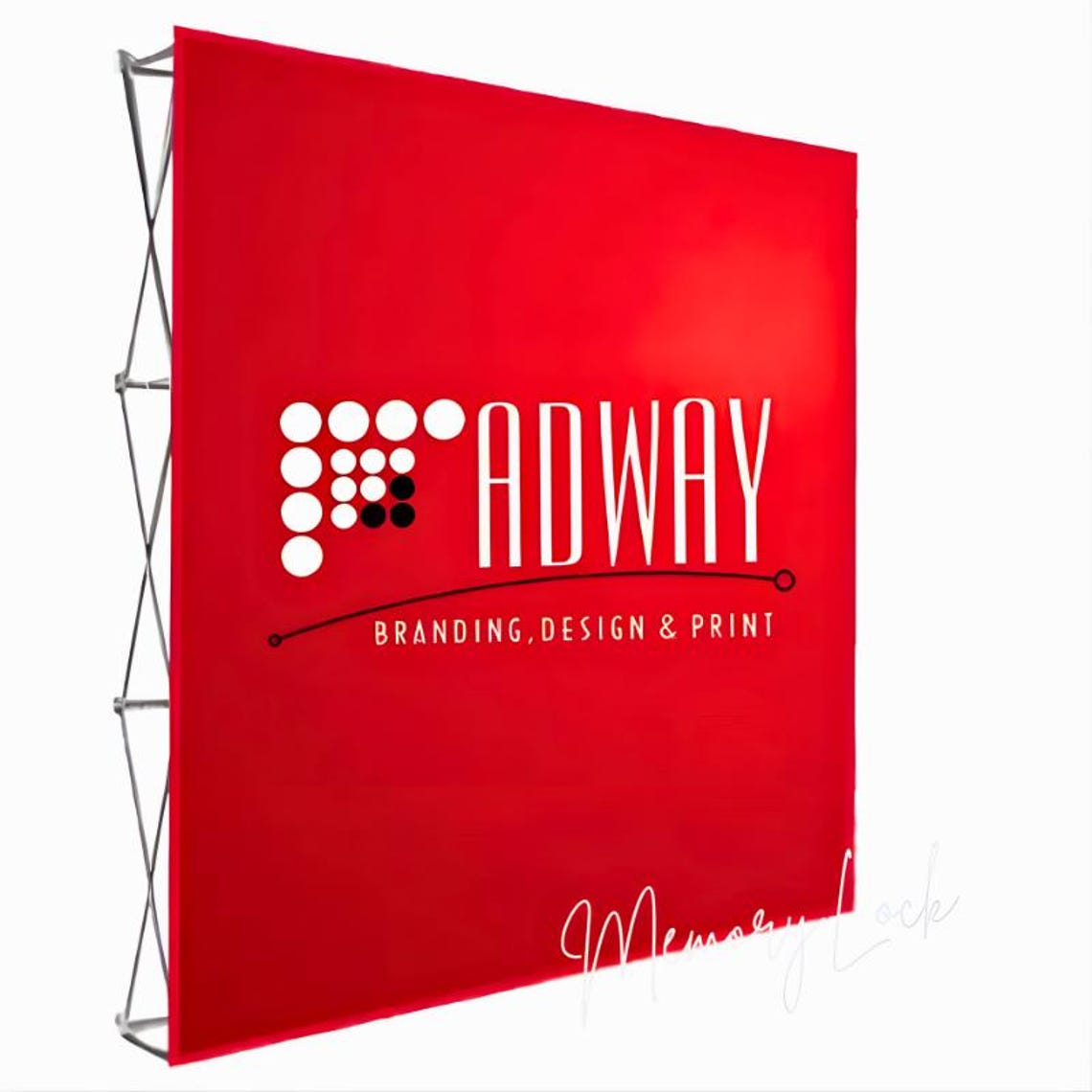 Exhibition Wall Banner Stand Mockup – Cloth Display Stand 3D Render ...