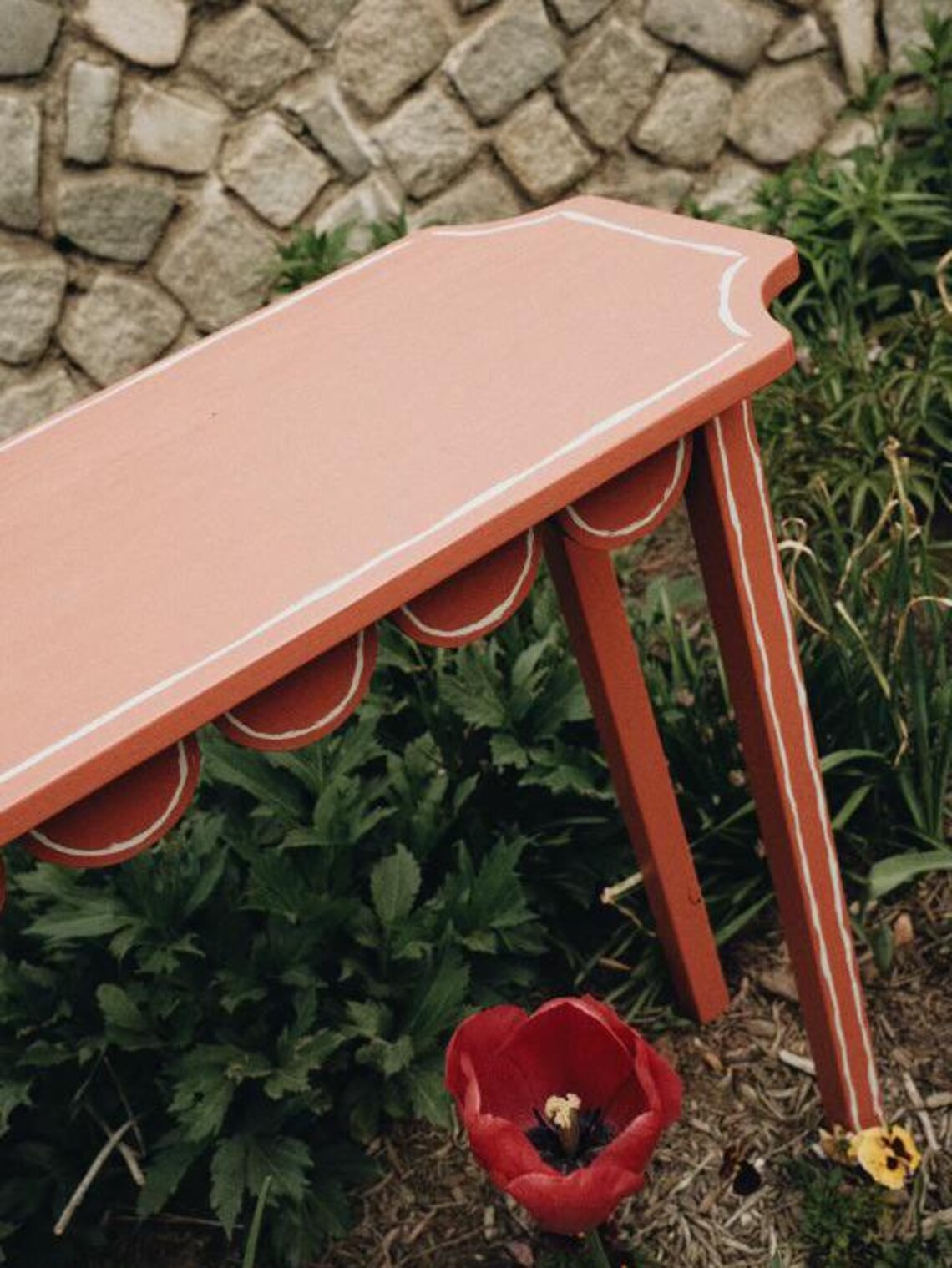 The Scallop Table - Pine Console Table, Handmade From Scratch - Etsy