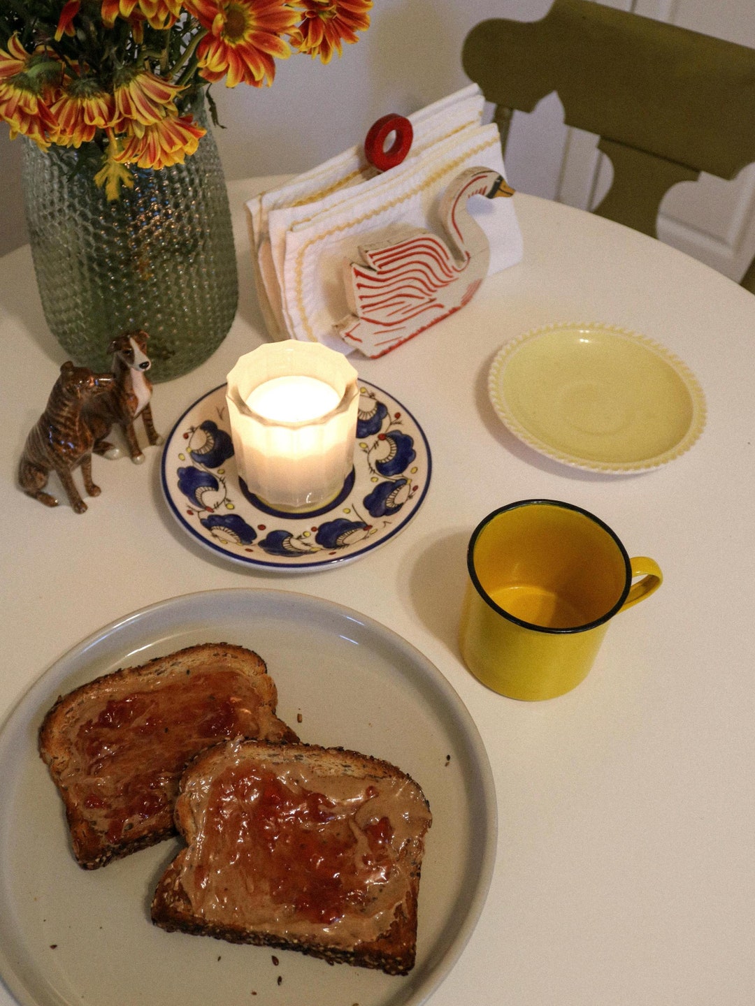 Vintage Yellow Enamel Mug Set - Etsy