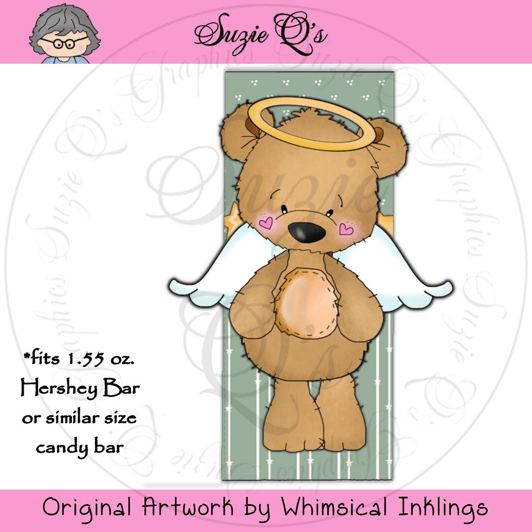 Angel Bear 3D Candy Bar Wrapper - Digital Printable - Immediate ...