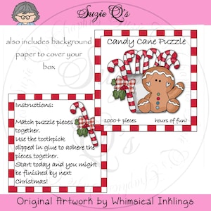 Candy Cane Puzzle Labels - Digital Printable - Great Craft Show Seller ...