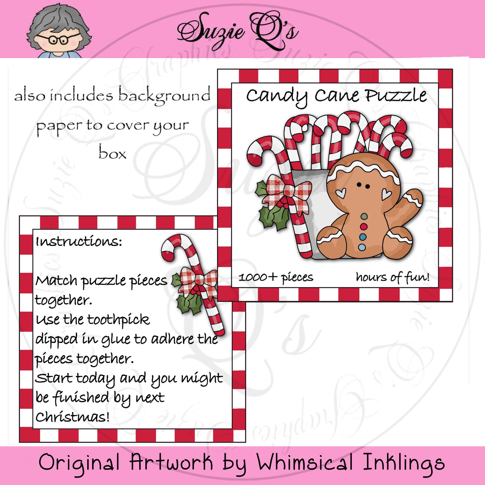 Candy Cane Puzzle Labels - Digital Printable - Great Craft Show Seller ...
