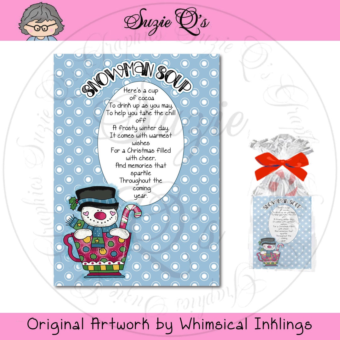 Snowman Soup 5x7 Card - Digital Printable - Immediate Download - Etsy