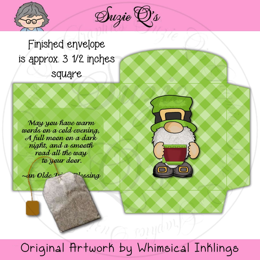 Olde Irish Blessing Tea Envelope - Digital Printable - Immediate ...