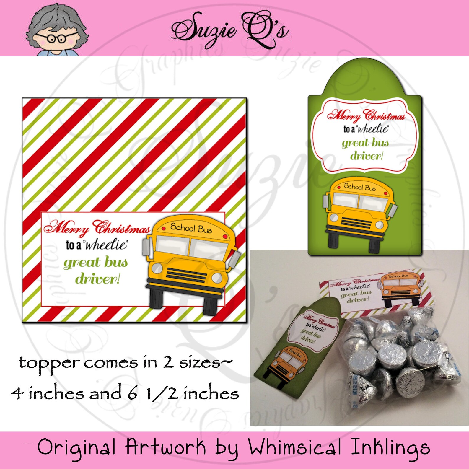 Bus Driver Bag Topper and Tag Set for Christmas Digital - Etsy