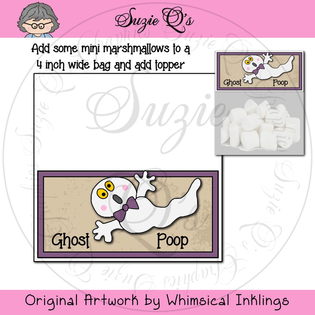 Ghost Poop Bag Topper Digital Printable Immediate Download - Etsy