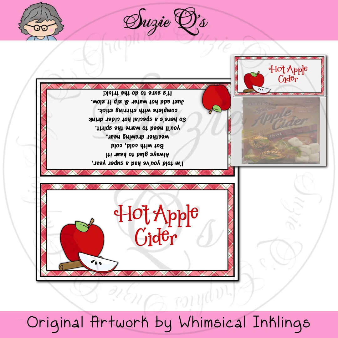 Apple Cider Bag Topper - Digital Printable - Good Craft Show Seller ...