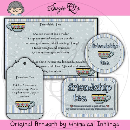 Friendship Tea Mix in a Jar Labels Tag and Recipe Digital - Etsy