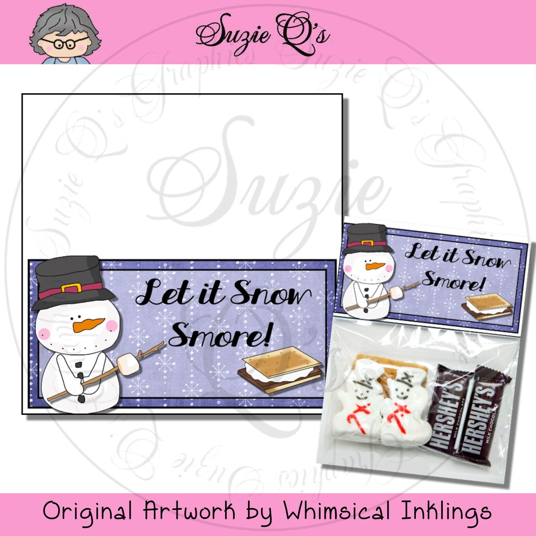 Let It Snow Smore Bag Topper - Digital Printable - Immediate Download ...