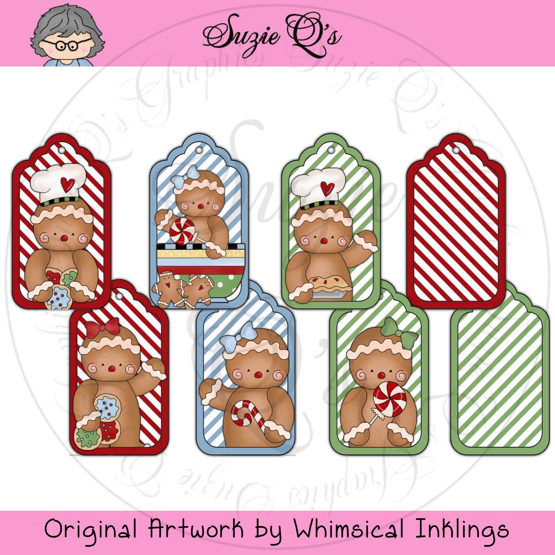 Gingerbread Kitchen Tags Set of 6 With 2 Bonus Tags CU Digital ...