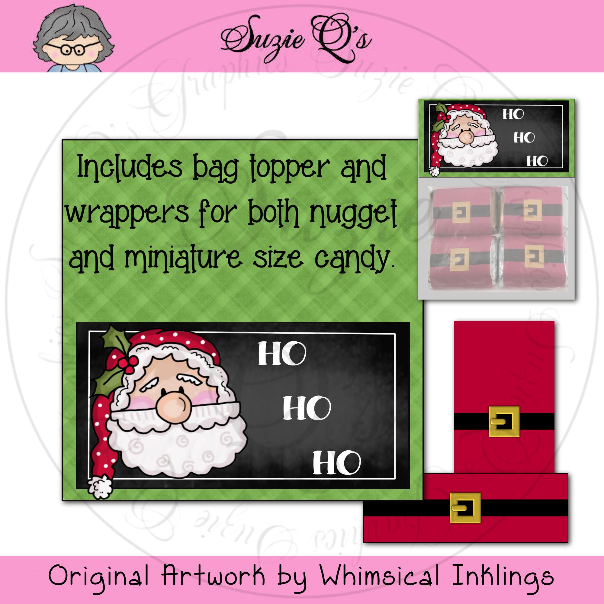 Santa Bag Topper and Candy Wrappers - Wrappers for Hershey Miniatures ...