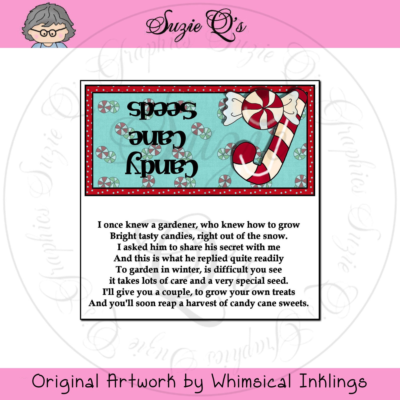 Candy Cane Seeds Bag Topper - Digital Printable - Good Craft Show ...