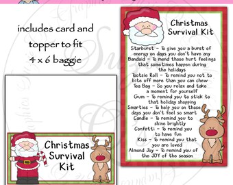 Holiday Survival Kit Includes Topper and Card Digital | Etsy