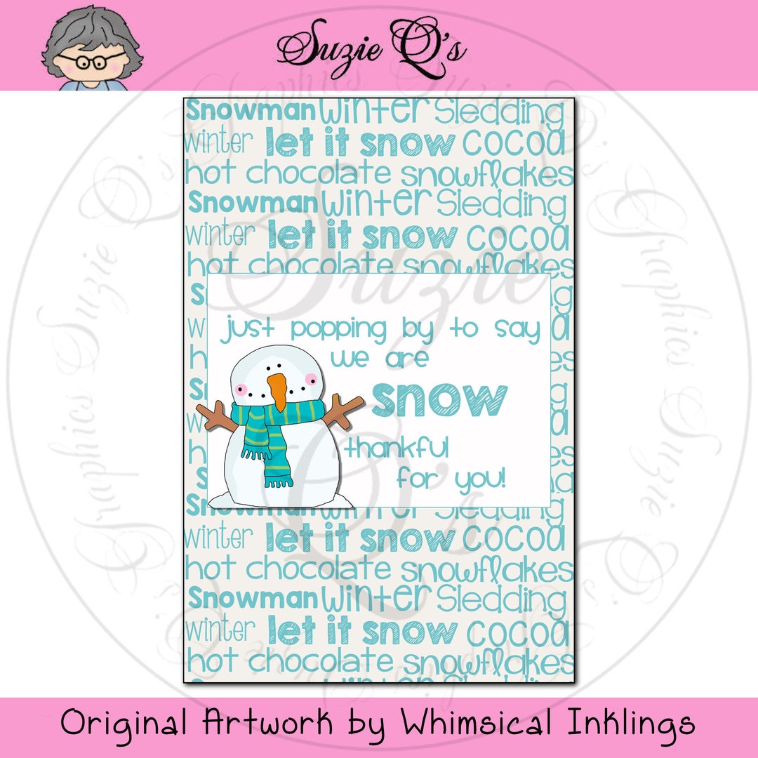 Snowman Popcorn Wrapper - Digital Printable - Immediate Download - Etsy