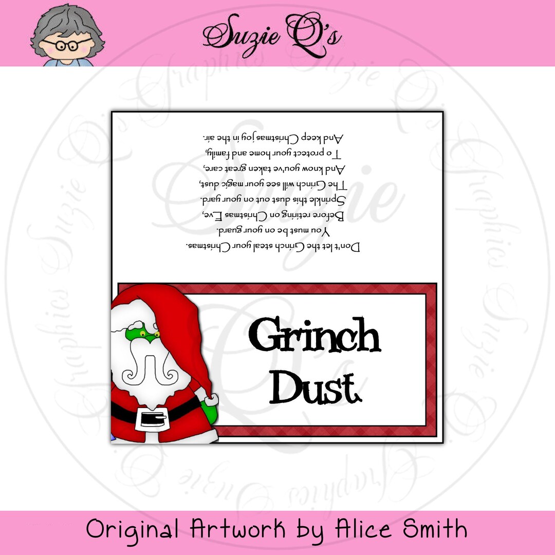 Grinch Dust Bag Topper - Digital Printable - Immediate Download - Etsy
