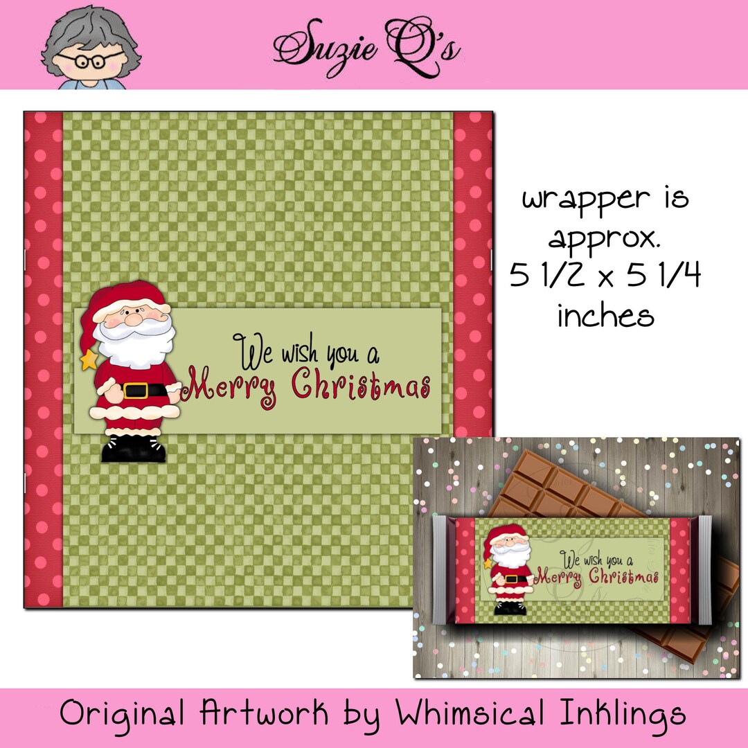 Jolly Santa Candy Bar Wrapper - Digital Printable - Immediate Download ...