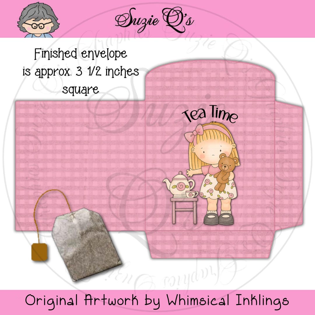 Tea Time Tea Bag Envelope - Digital Printable - Immediate Download - Etsy