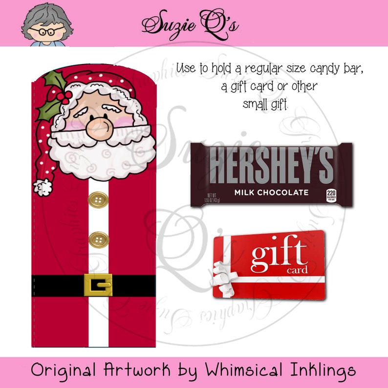 Santa Candy Bar Sleeve Digital Printable Immediate - Etsy