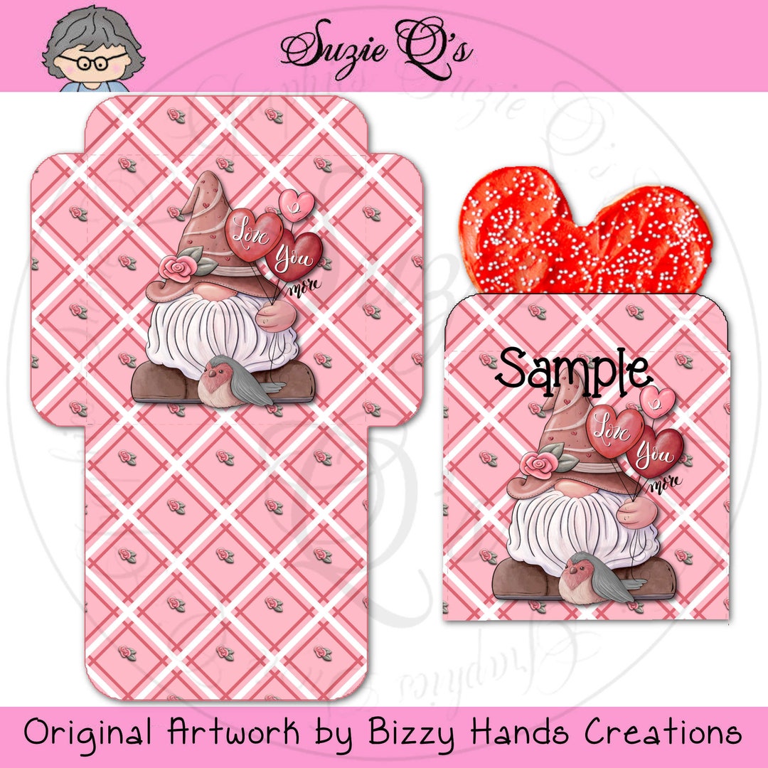 Valentine Gnome Cookie Envelope - Digital Printables - Immediate ...