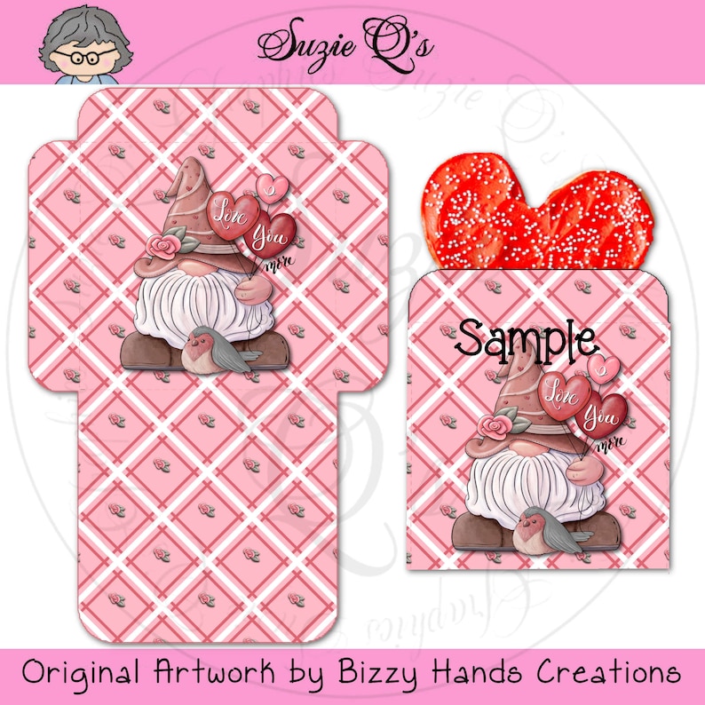 Valentine Gnome Cookie Envelope - Digital Printables - Immediate ...