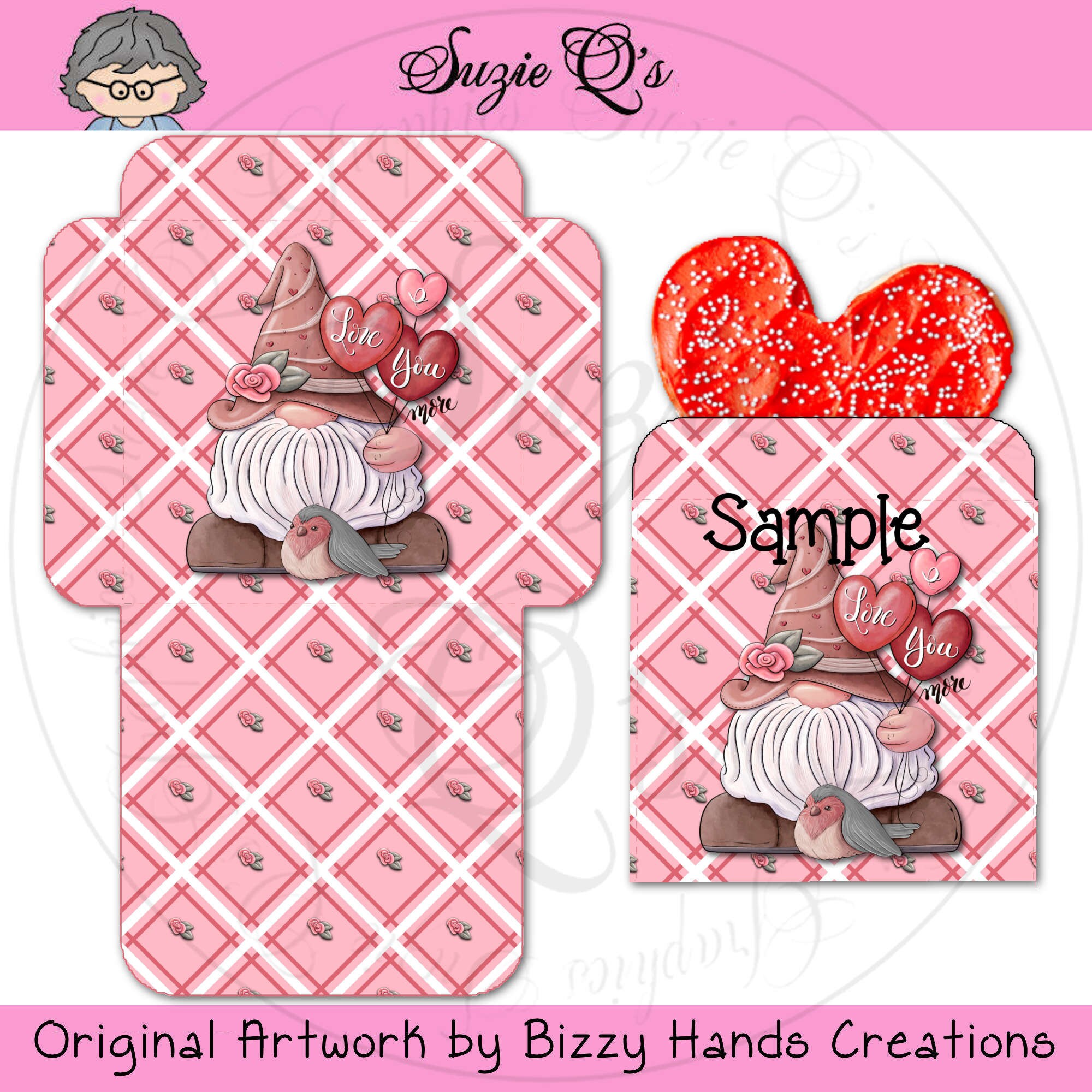Valentine Gnome Cookie Envelope - Digital Printables - Immediate ...
