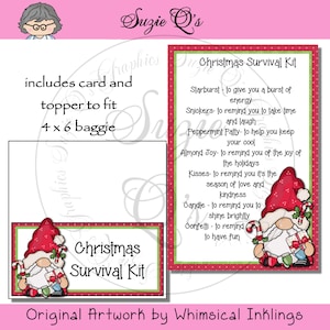 Christmas Survival Kit Includes Topper and Card - Digital Printable ...