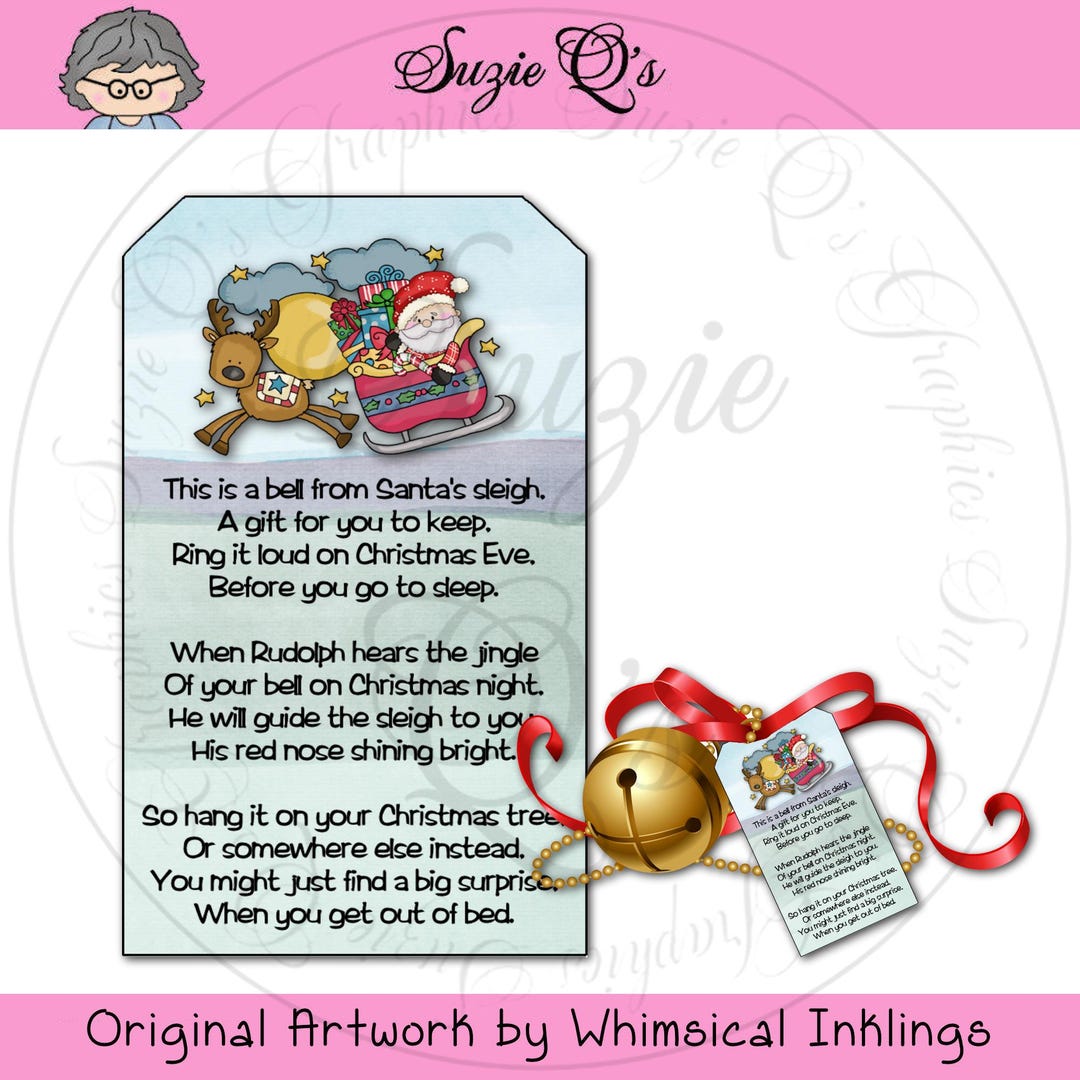 Santa's Bell Tag - CU Digital Printable - Immediate Download - Etsy